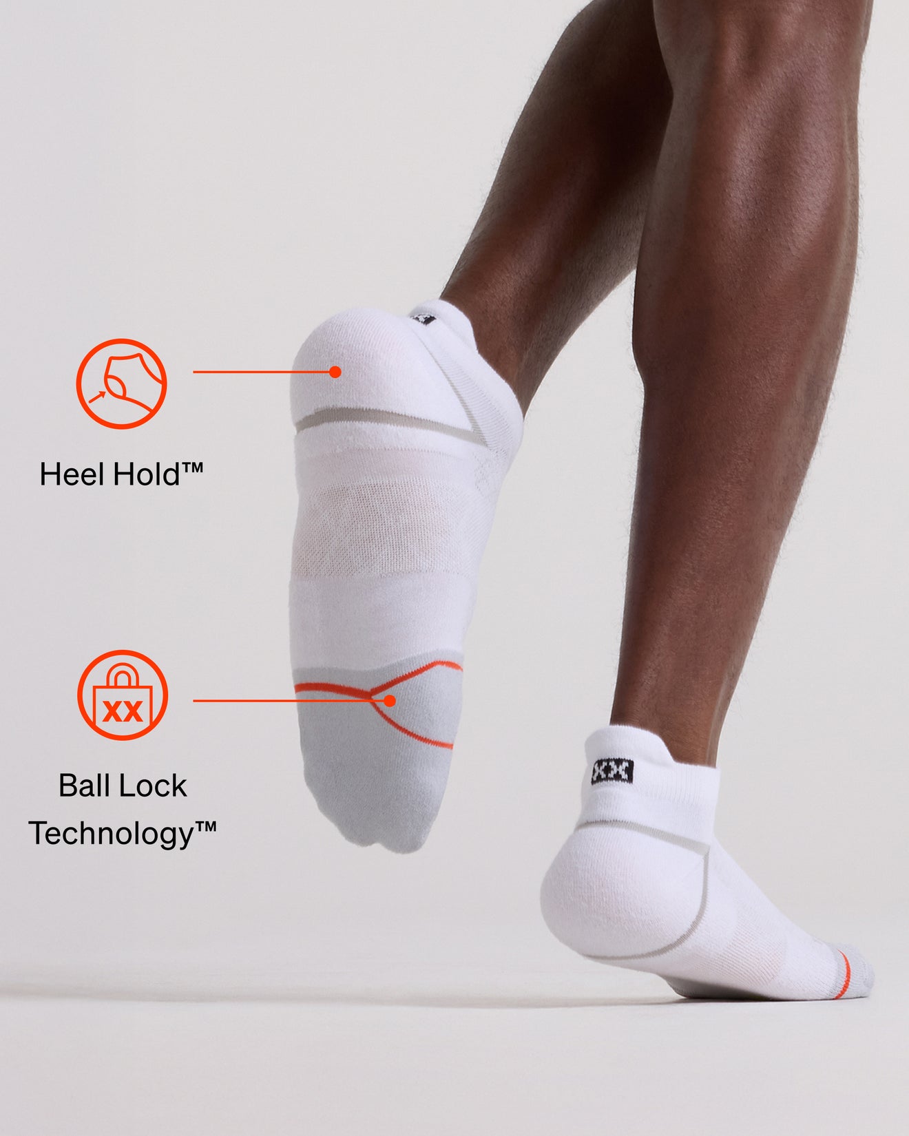 Ball Lock Performance Low Show Sock - White | SAXX Underwear