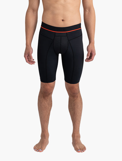 Kinetic Light-Compression Mesh Long Leg Boxer Brief – Black | SAXX ...