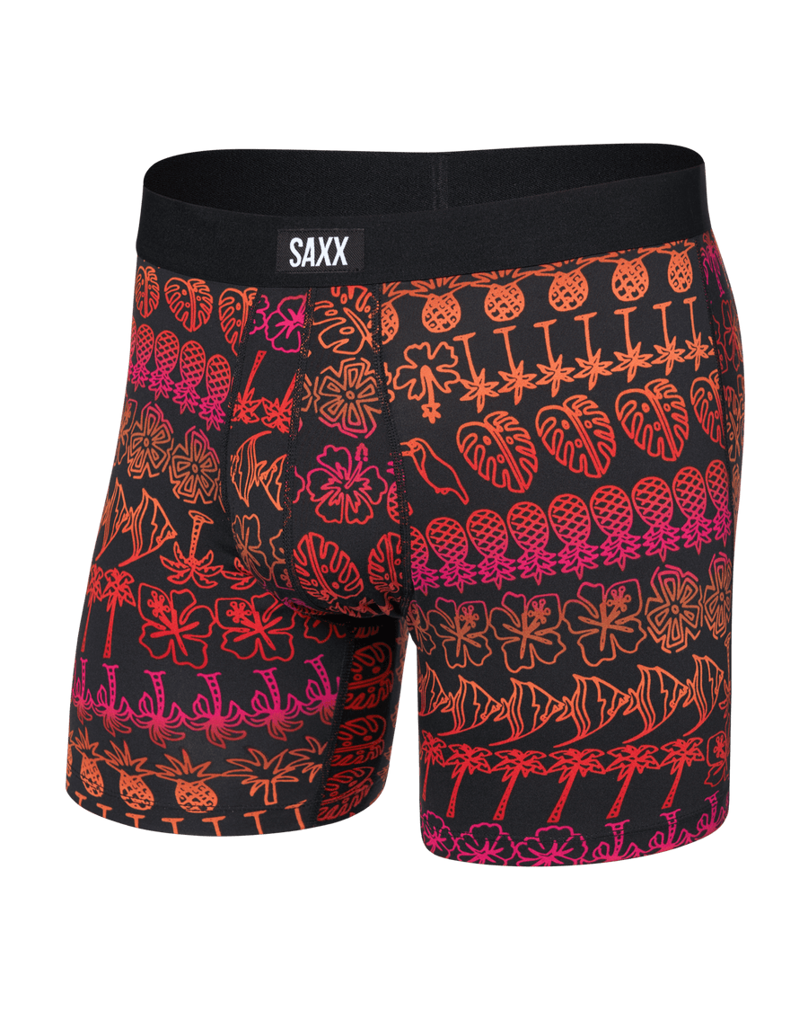 Daytripper Comfort Stretch Boxer Brief - Tropical Lineup-Black | SAXX ...