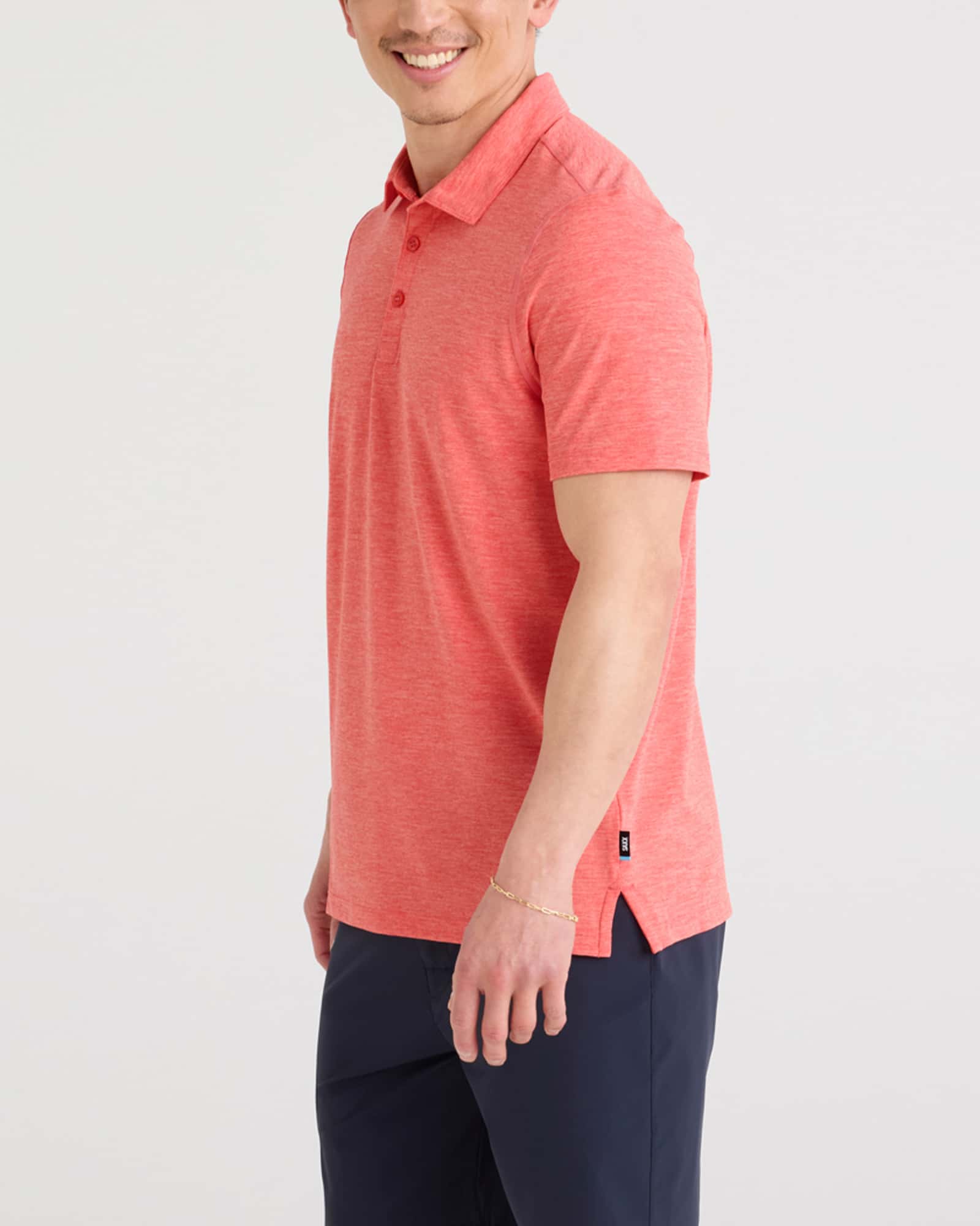 DropTemp® All Day Cooling Polo - Coral Red Heather | SAXX Underwear