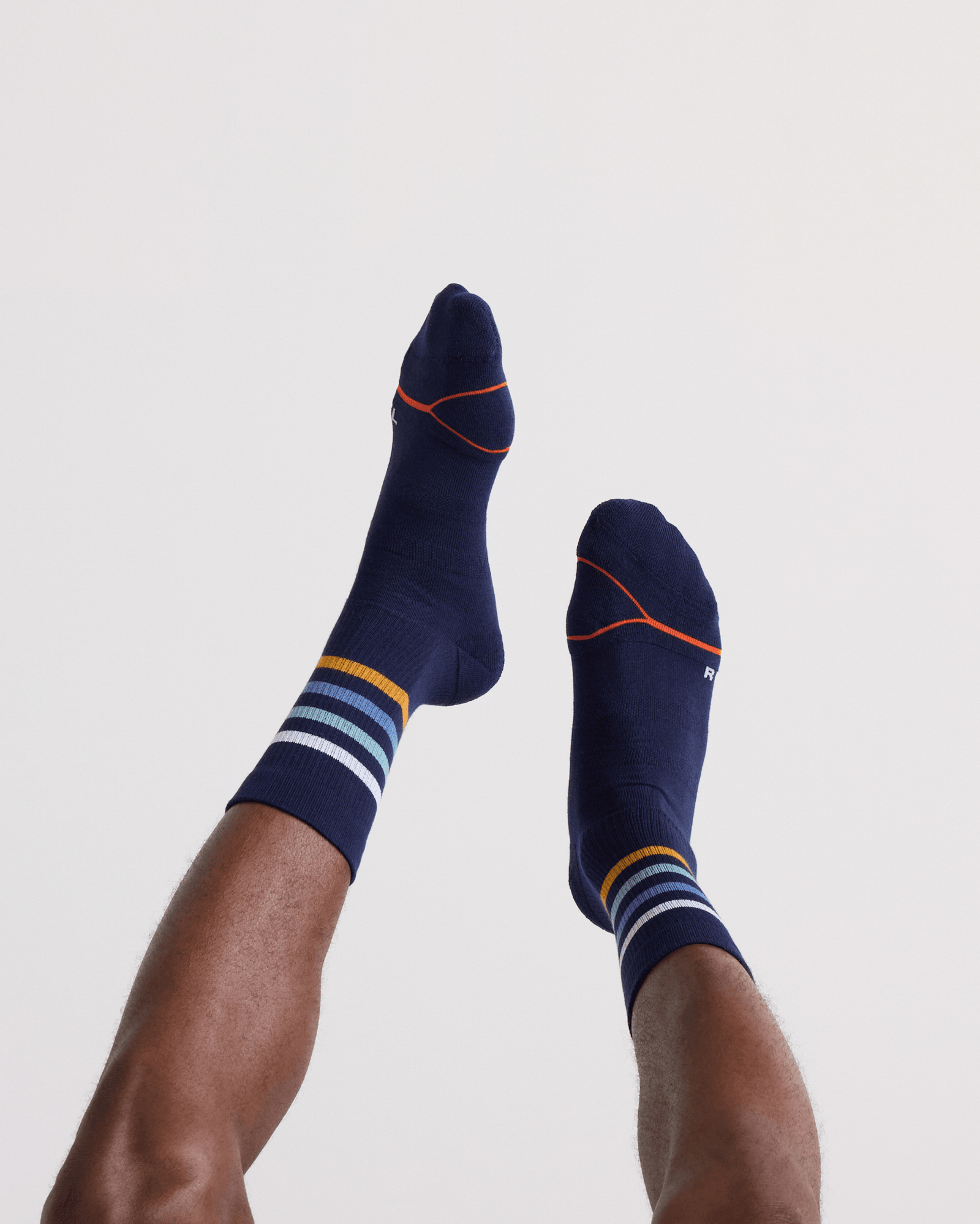 Ball Lock Everyday Crew Sock - Blue Bold Stripe | SAXX Underwear
