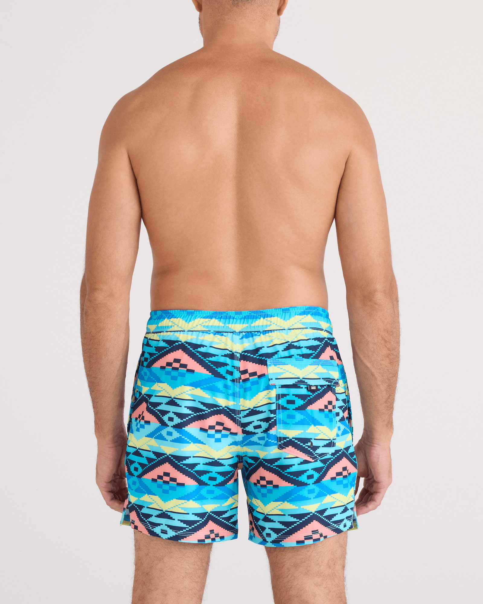 Oh Buoy 2N1 Swim Trunk 5" - Geo Gradient-Aqua | SAXX Underwear