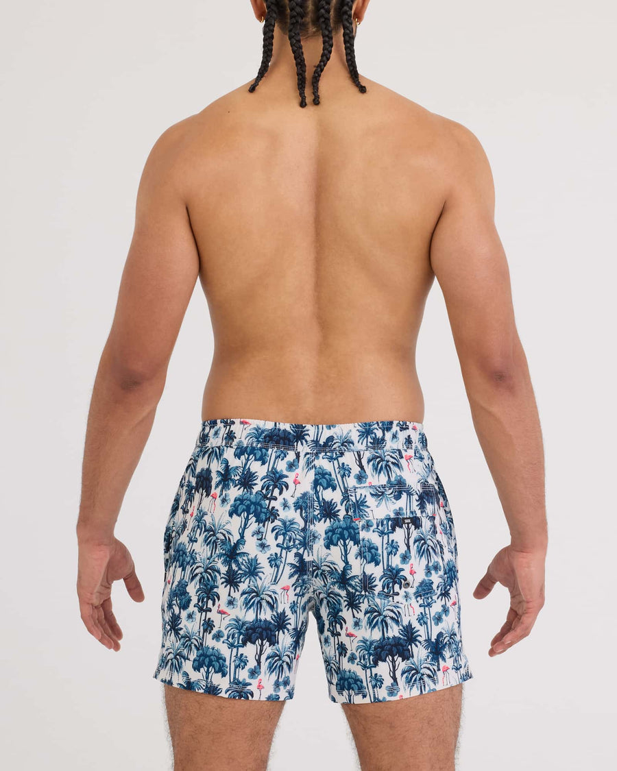 Oh Buoy 2N1 Stretch Swim Trunk - Palm Mix-White Sand | SAXX Underwear