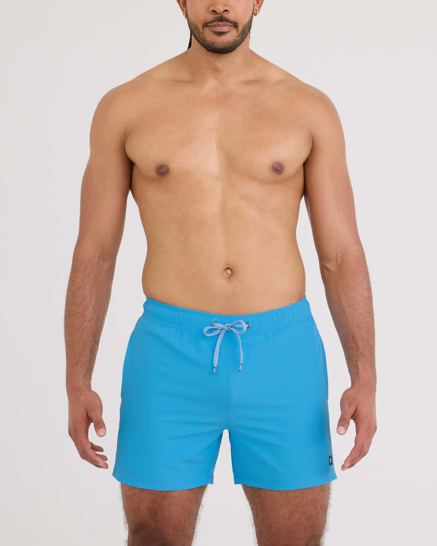 Oh Buoy 2N1 Stretch Swim Trunk - Tranquil Blue | SAXX Underwear